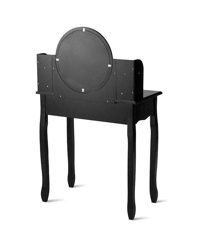 Costway Makeup Vanity Table Set Drawers Oval Dressing Table - Macy's