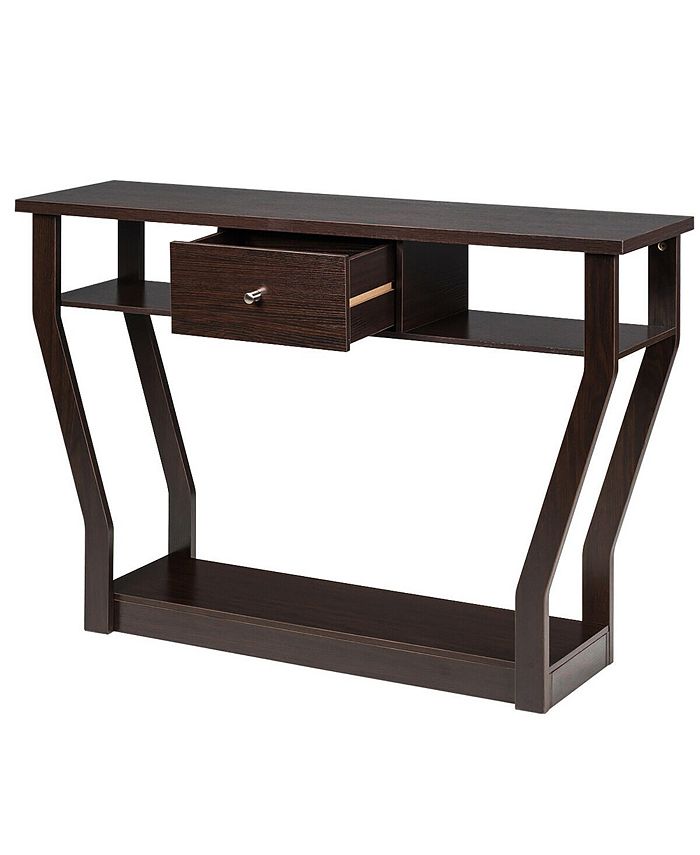 Costway Modern Sofa Accent Table with Drawer Entryway Hallway Hall - Macy's