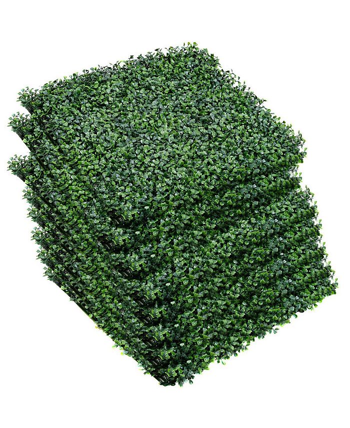 Costway 12 Artificial Hedge Plant Privacy Fence Screen Topiary ...