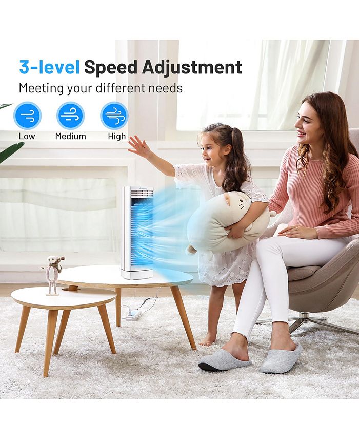 Costway 14'' Mini Oscillating Tower Fan Electric Desk Fan w/3 Speed ...