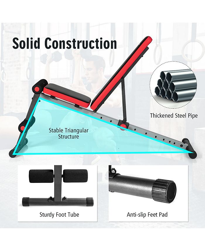 Costway Multi-function Weight Bench W/Adjustable Backrest Home Gym - Macy's