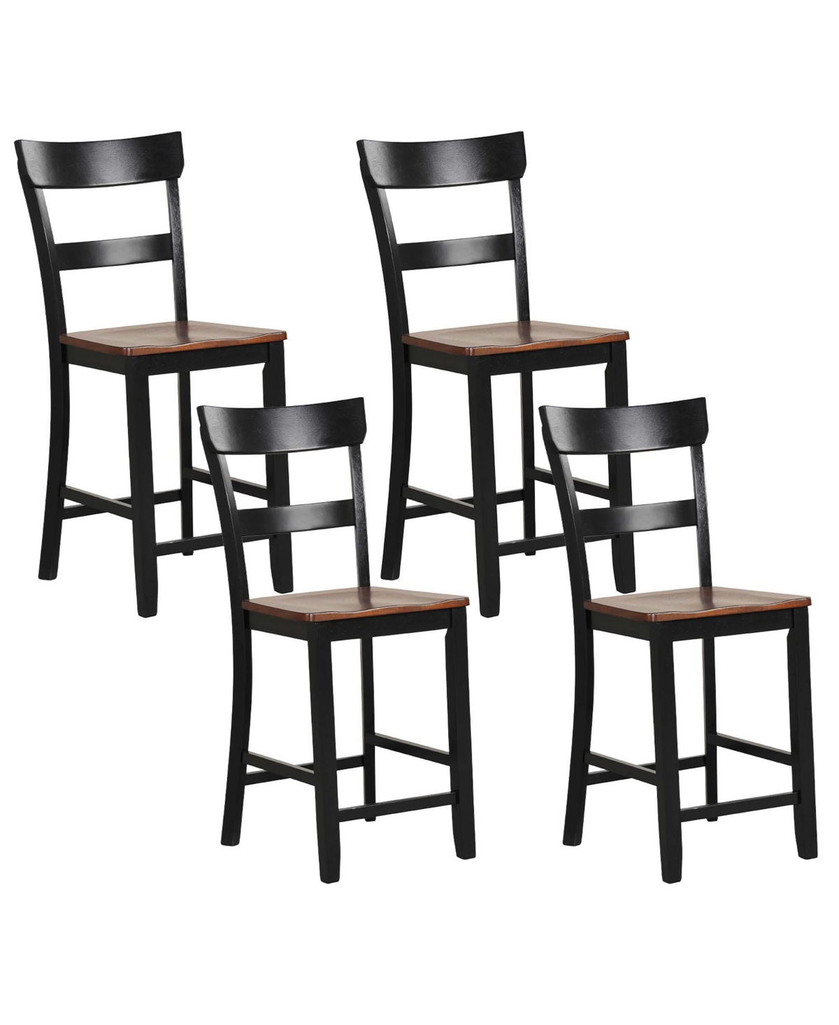 Click here for Costway Wooden Bar Stool Set of 4 Bar Chairs with... prices