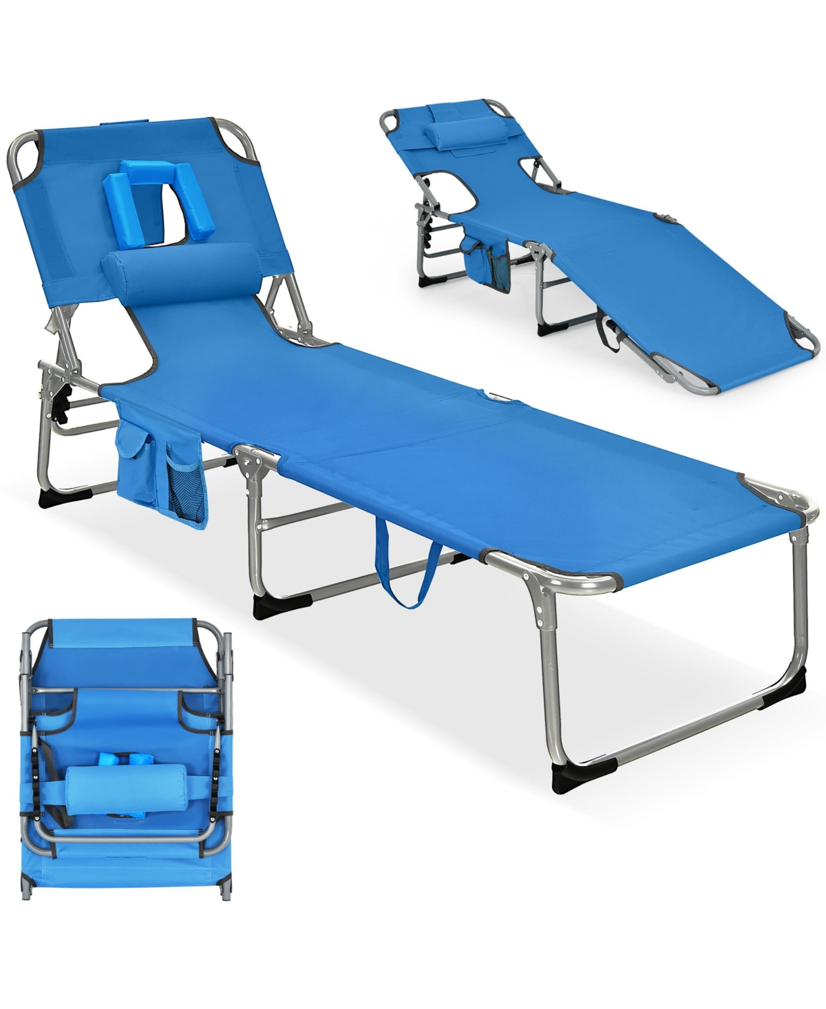 Click here for Gymax Folding Chaise Lounge Chair Bed Adjustable O... prices