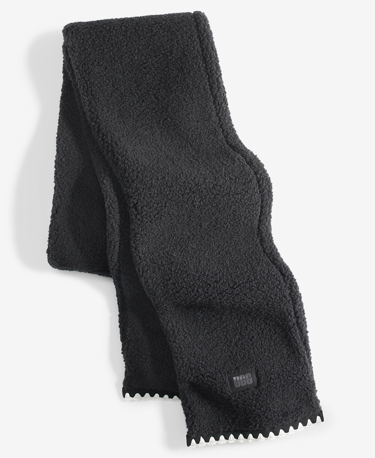 Click here for Ugg Womens Scalloped UGGFluff Scarf - Black prices