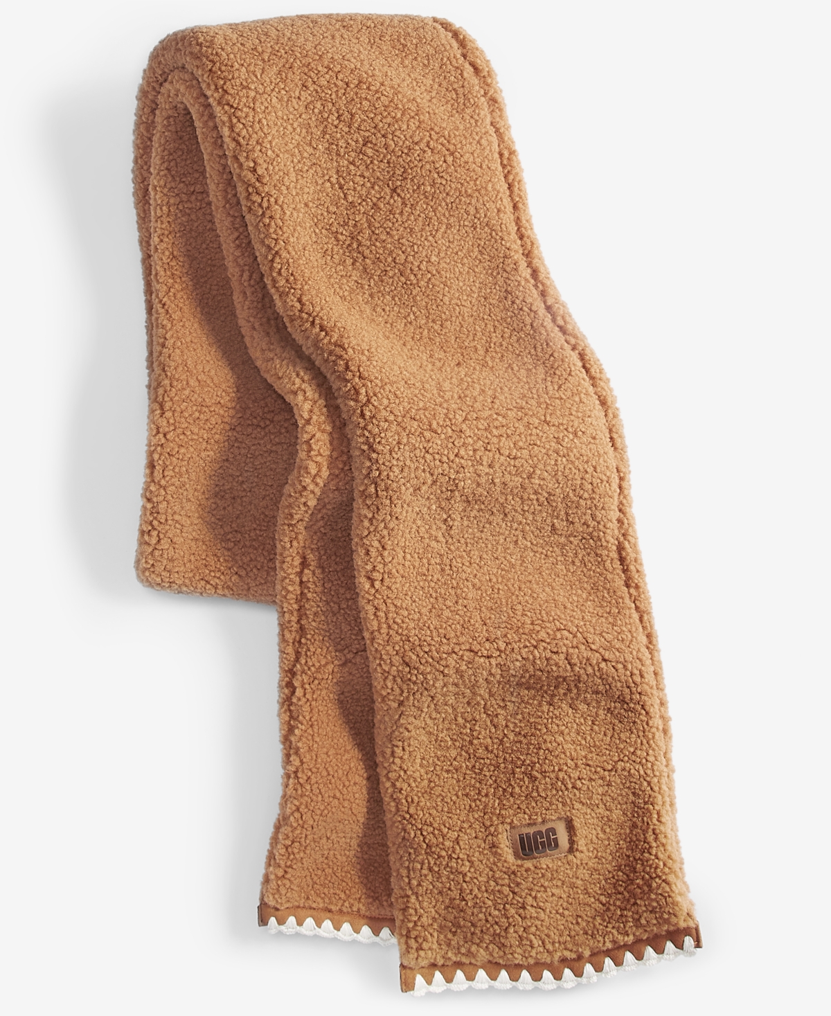 Click here for Ugg Womens Scalloped UGGFluff Scarf - Chestnut prices