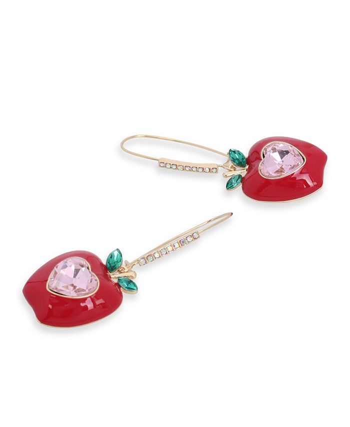 Betsey Johnson Faux Stone Apple Dangle Earrings - Macy's