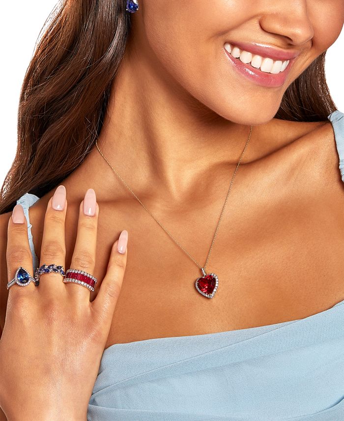 Grown With Love Lab Grown Ruby (9-1/4 ct. t.w.) & Lab Grown Diamond (1/ ...