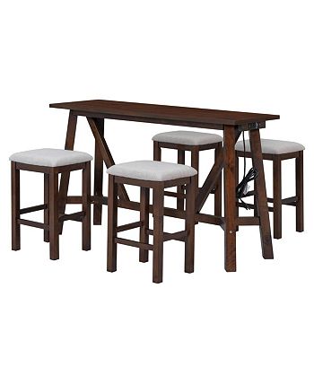 Simplie Fun 5-Piece Dining Set with Power Outlets - Macy's