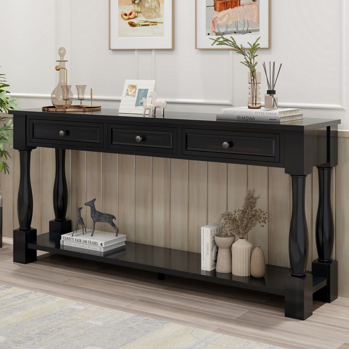 Click here for Streamdale 63" Long Navy Console Table with D... prices