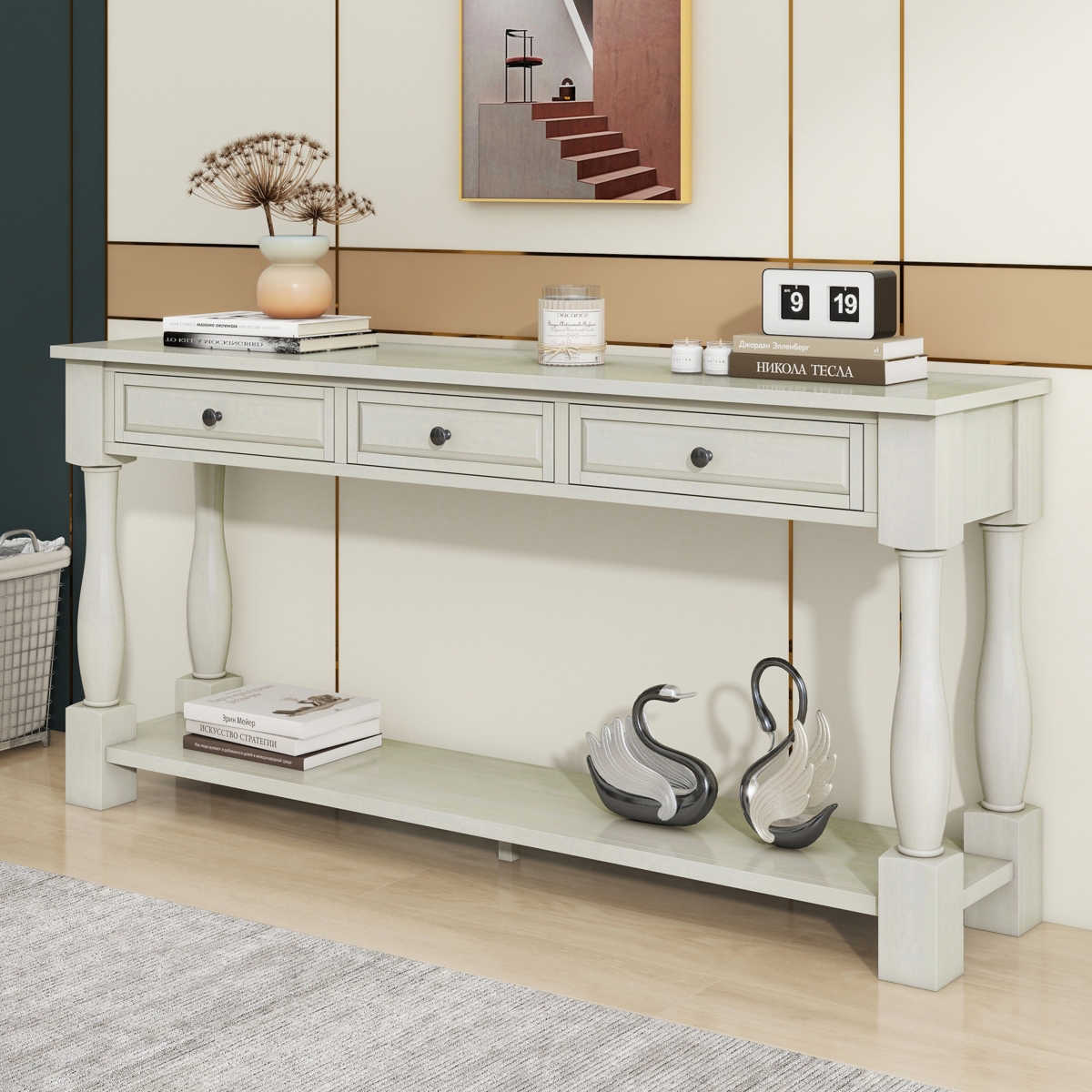 Click here for Streamdale 63" Long Navy Console Table with D... prices