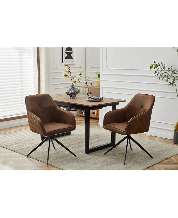 Simplie Fun Modern Square Dining Table with Extendable Metal Leg - Macy's