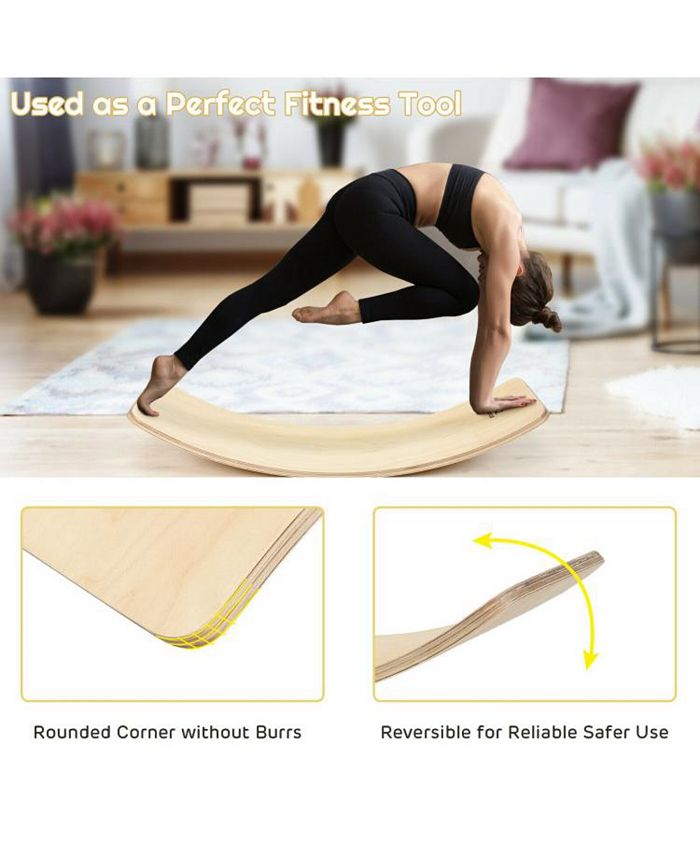 Slickblue Wooden Wobble Balance Board Kids with Felt Layer-Natural - Macy's