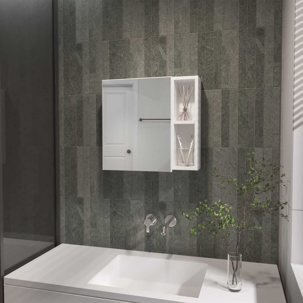 Click here for Streamdale Myrick 2-Shelf Medicine Cabinet With Mi... prices