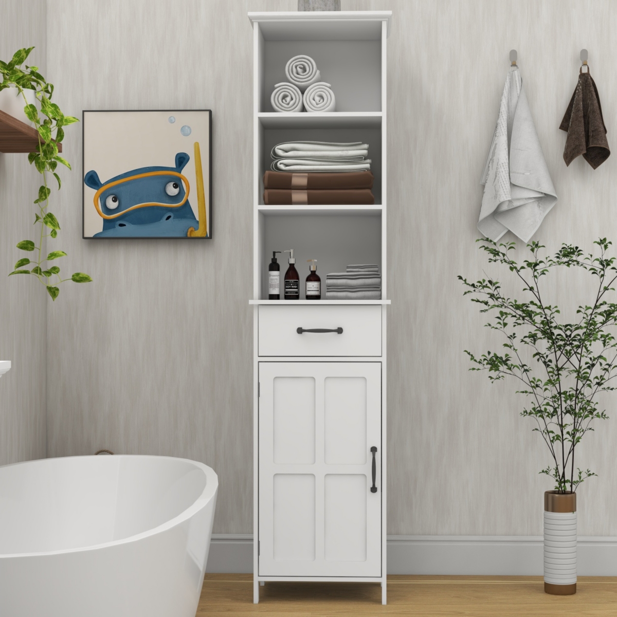 Click here for Floor Standing Cabinet With 1 Door And 1 Drawer -... prices