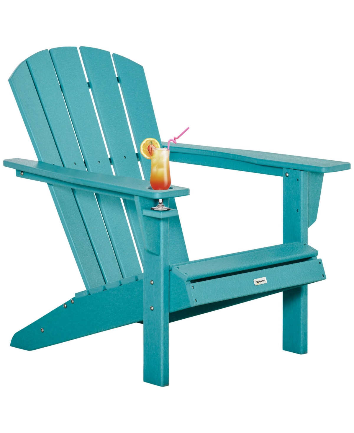 Click here for Outdoor Adirondack Chair with Cup Holder  Light Bl... prices