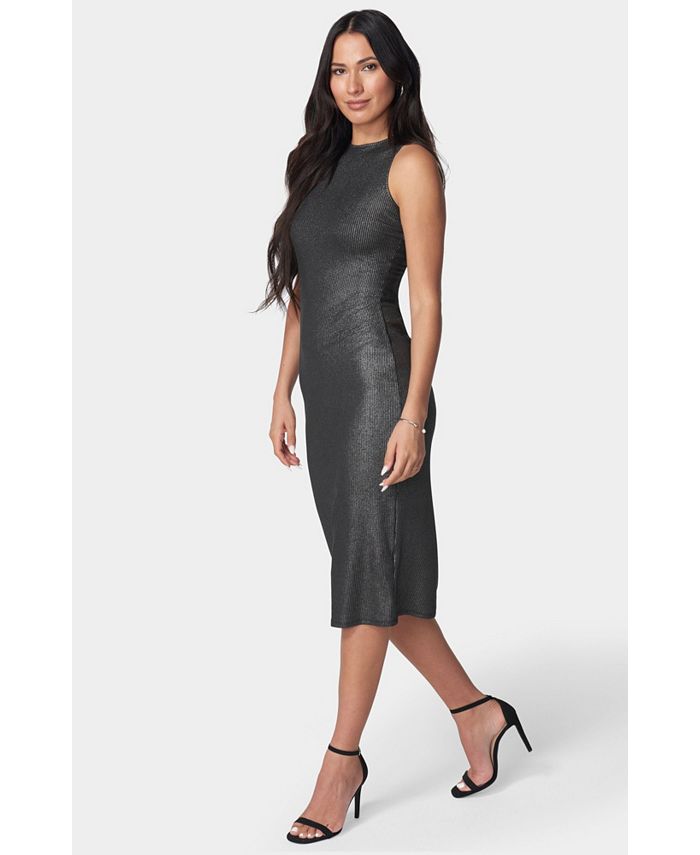 Bebe Women's Foil Rib Sleeveless Maxi Dress - Macy's