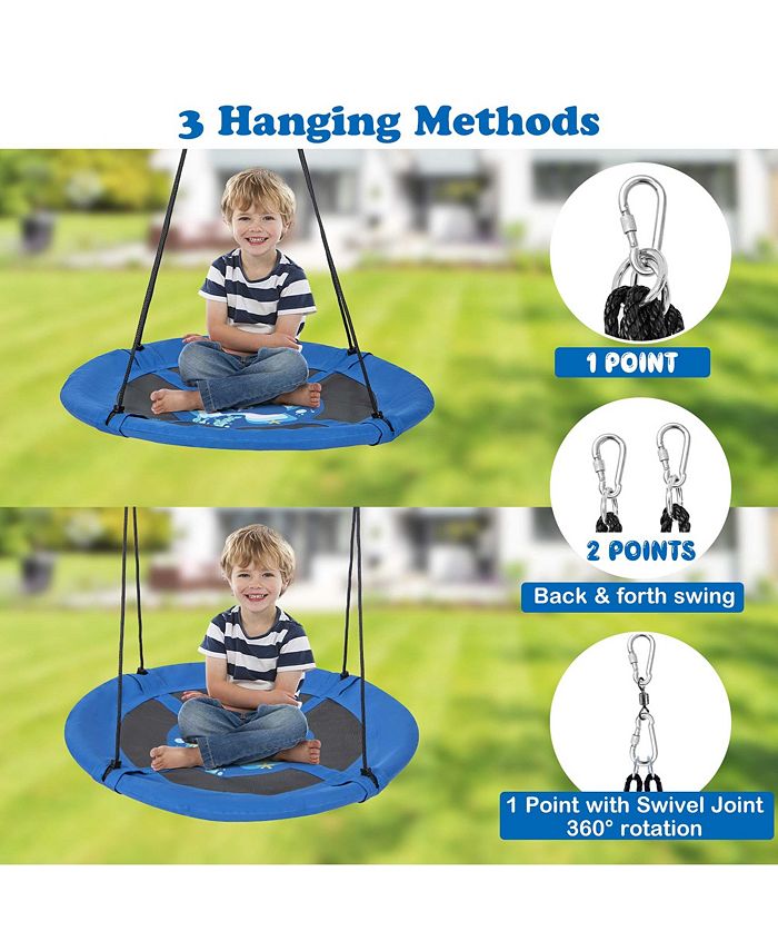 Costway 40'' Flying Saucer Tree Swing Indoor Outdoor Play Set Swing for ...