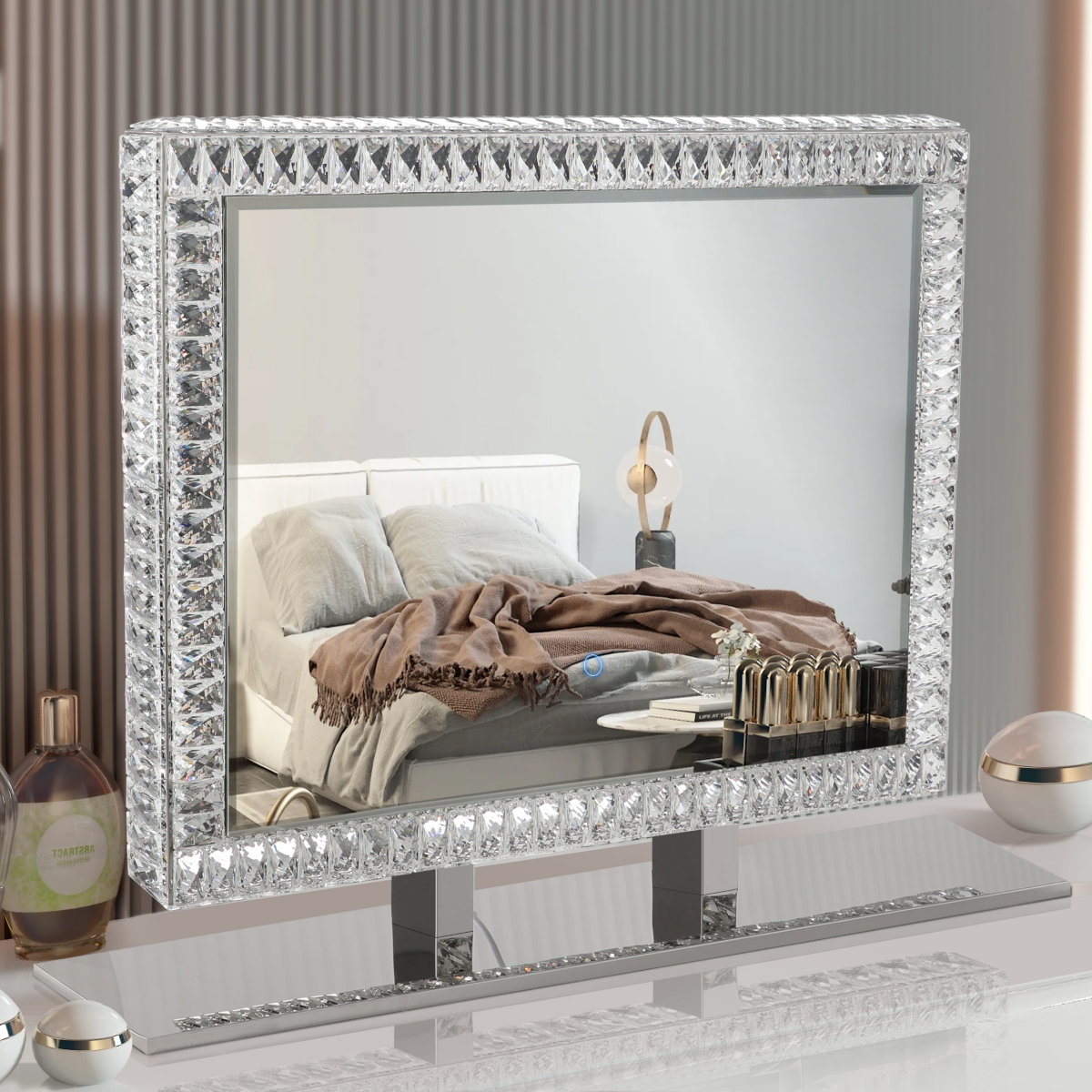 Click here for Streamdale Led Crystal Mirror Light With Dimmable... prices