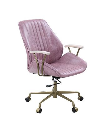 Simplie Fun Hamilton Office Chair In Pink Top Grain Leather Of - Macy's