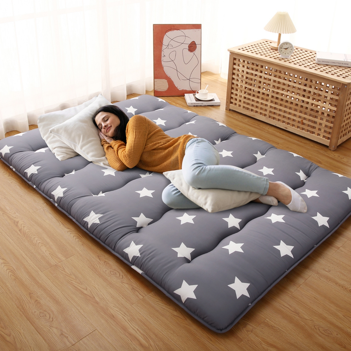 Click here for Caromio Futon Mattress Full Size  Star Print Floor... prices