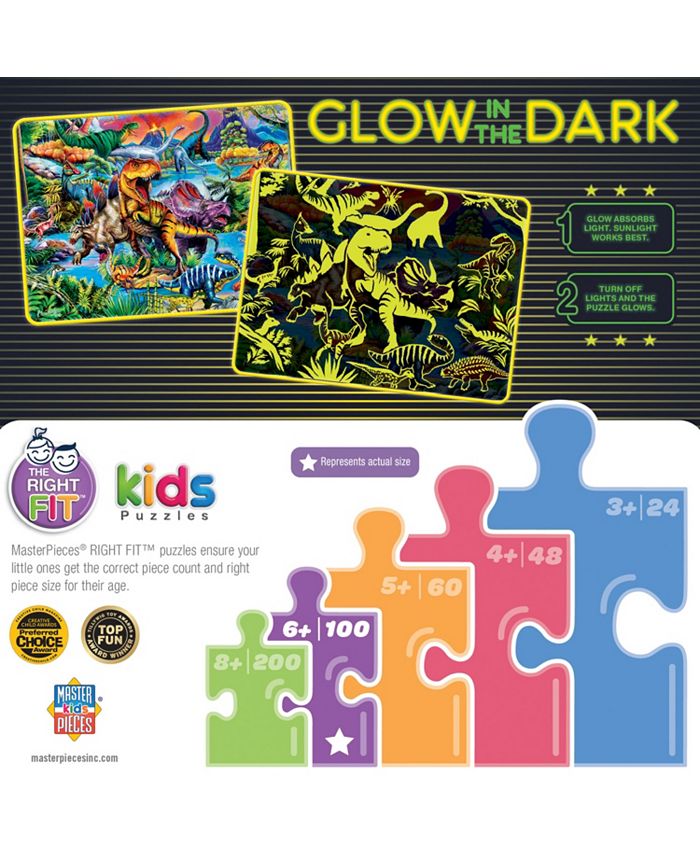 MasterPieces Puzzles MasterPieces Glow in the Dark - King of the Dinos 100 Piece Puzzle - Macy's
