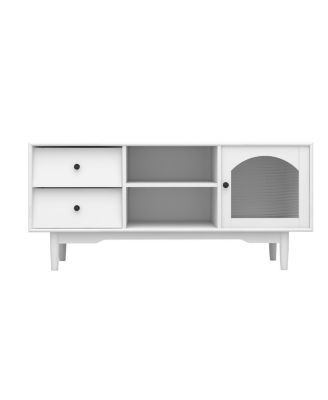 Simplie Fun Living Room TV Stand With Drawers And Open Shelves, A ...