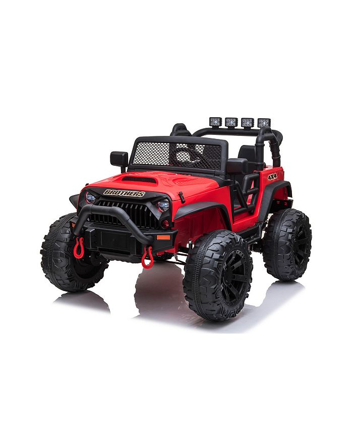Simplie Fun Jeep Double Drive Children Ride- On Car With 40Wx2 12V7Ahx1 ...