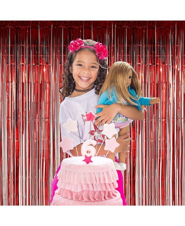 Twinkle Star 4-Pack Photo Booth Backdrop Tinsel Curtains: Birthday ...