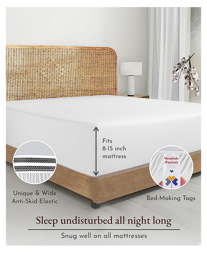 California Design Den 2 Pack 100 Organic Cotton Fitted Sheets Only