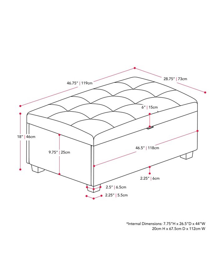 Amber & Emily Extra Large Storage Ottoman - Macy's