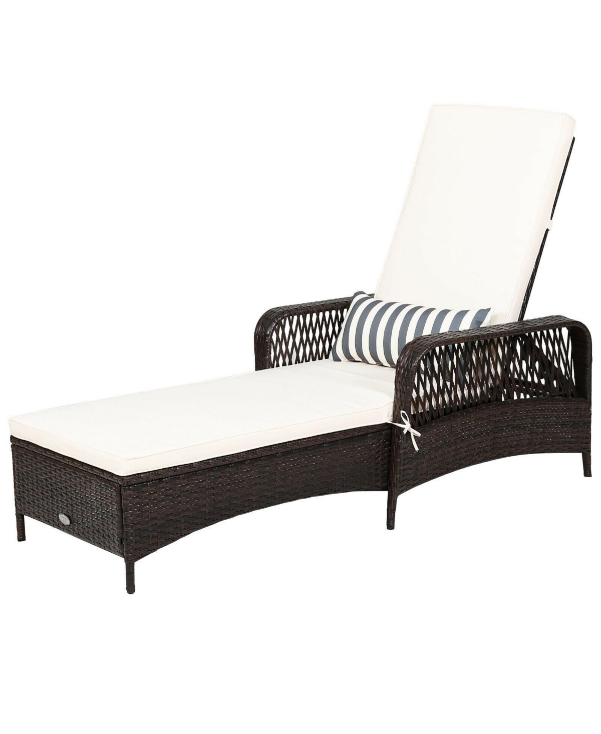 Click here for Slickblue Pe Rattan Armrest Chaise Lounge Chair wi... prices