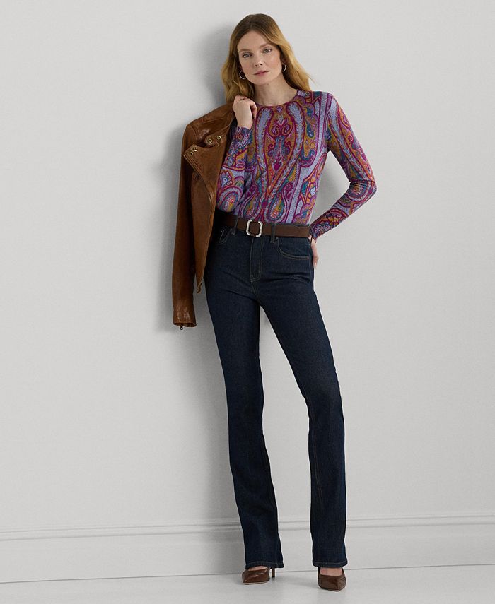 Lauren Ralph Lauren Women's Slim-Fit Paisley Sweater - Macy's