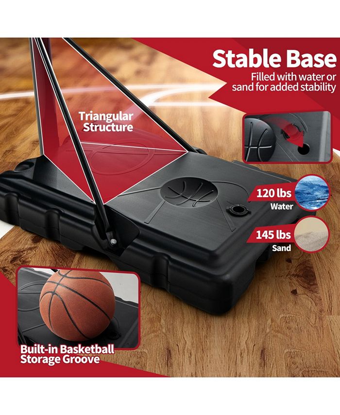 Slickblue Adjustable Portable Basketball Hoop Stand with Shatterproof ...