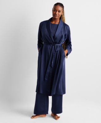 State of Day Women's Belted Shawl-Collar Crepe de Chine Robe, Created ...