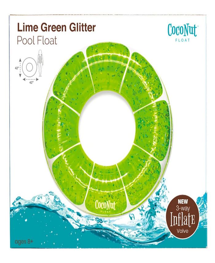 CocoNut Outdoor Lime Green Glitter Pool Ring Float - Macy's
