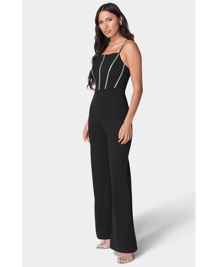 Bebe Women's Embellished Corset Jumpsuit - Macy's