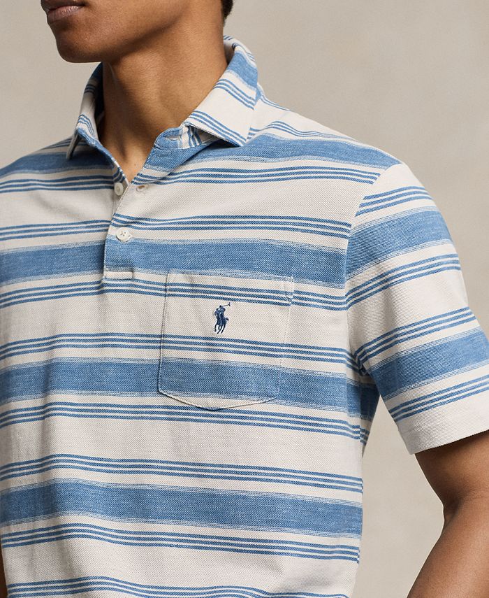 Polo Ralph Lauren Men's Classic-Fit Striped Mesh Polo Shirt - Macy's