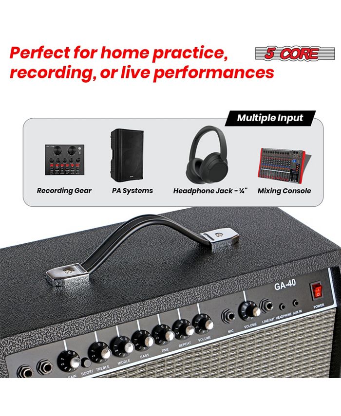 5 Core Guitar Amp 40W Amplifier For Electric Bass Acoustic Practice Amp ...