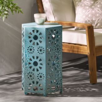 Vibrant Sunburst Cut Out Side Table for Patio Entertaining - Macy's