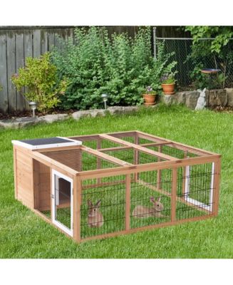 Simplie Fun Rabbit Hutch Bunny Cage with Openable Main House, Indoor ...