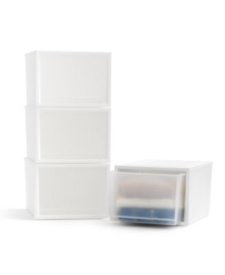 IRIS USA 42 Qt. Large Stackable Plastic Drawers for Clothes, White - Macy's