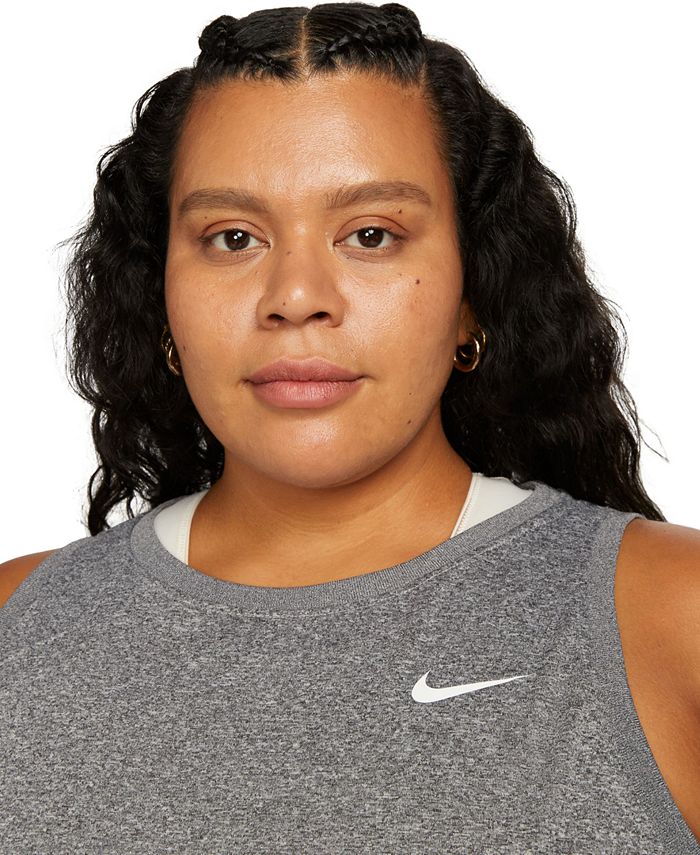Nike Dri-FIT Plus Size Racerback Curved-Hem Tank Top - Macy's
