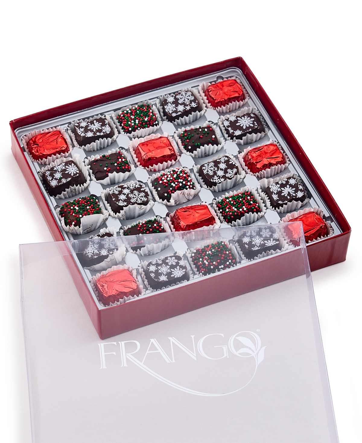 Click here for Frango Chocolates Holiday Decorated Dark Mint Box... prices