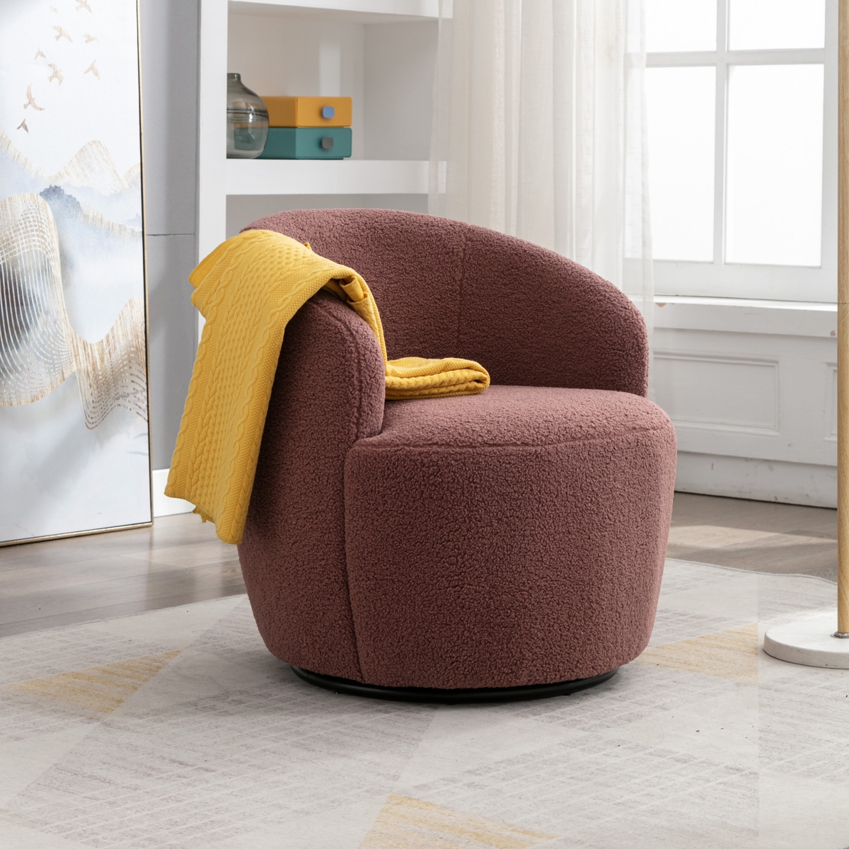 Click here for Streamdale Swivel Accent Barrel Chair with Metal R... prices