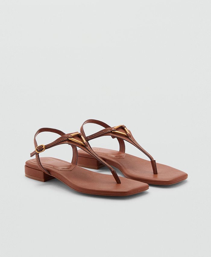 MANGO Women's Metal Detail Sandals - Macy's