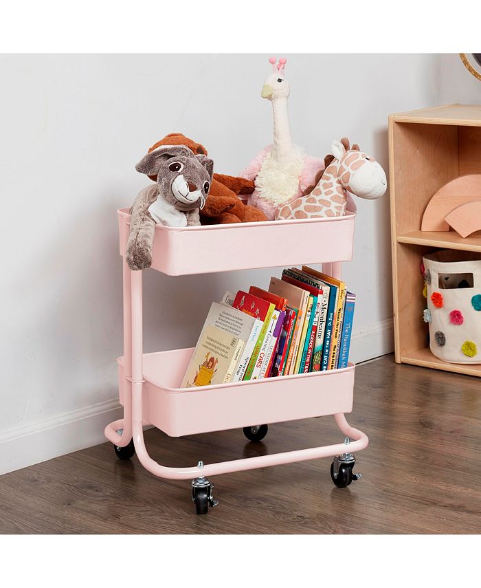 ECR4Kids 2-Tier Rolling Utility Cart, Pink - Macy's