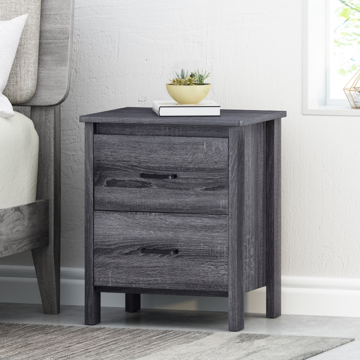 Click here for Simplie Fun Minimalist Wood-Finish Nightstand with... prices