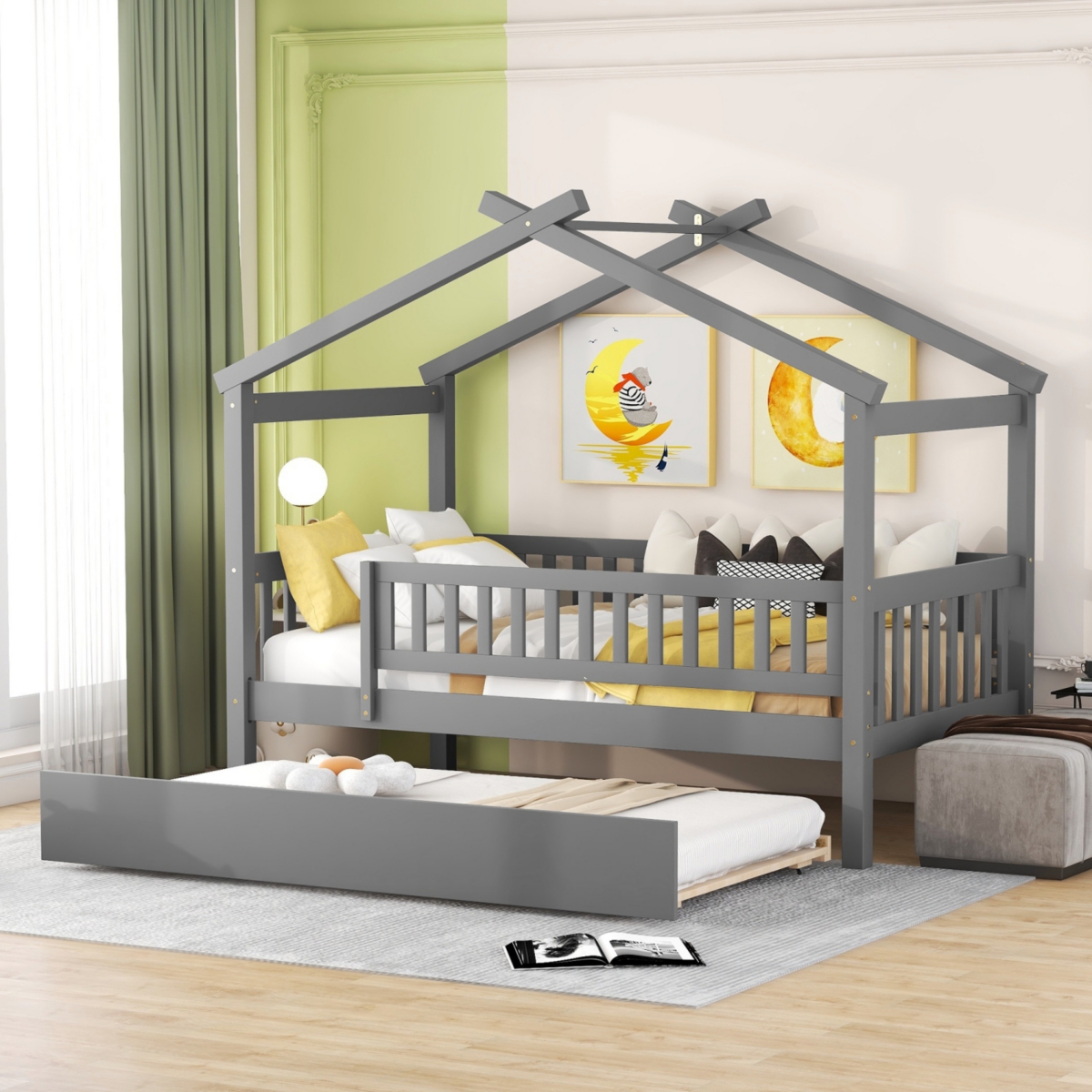 Click here for Simplie Fun Twin Size Wooden House Bed With Twin S... prices