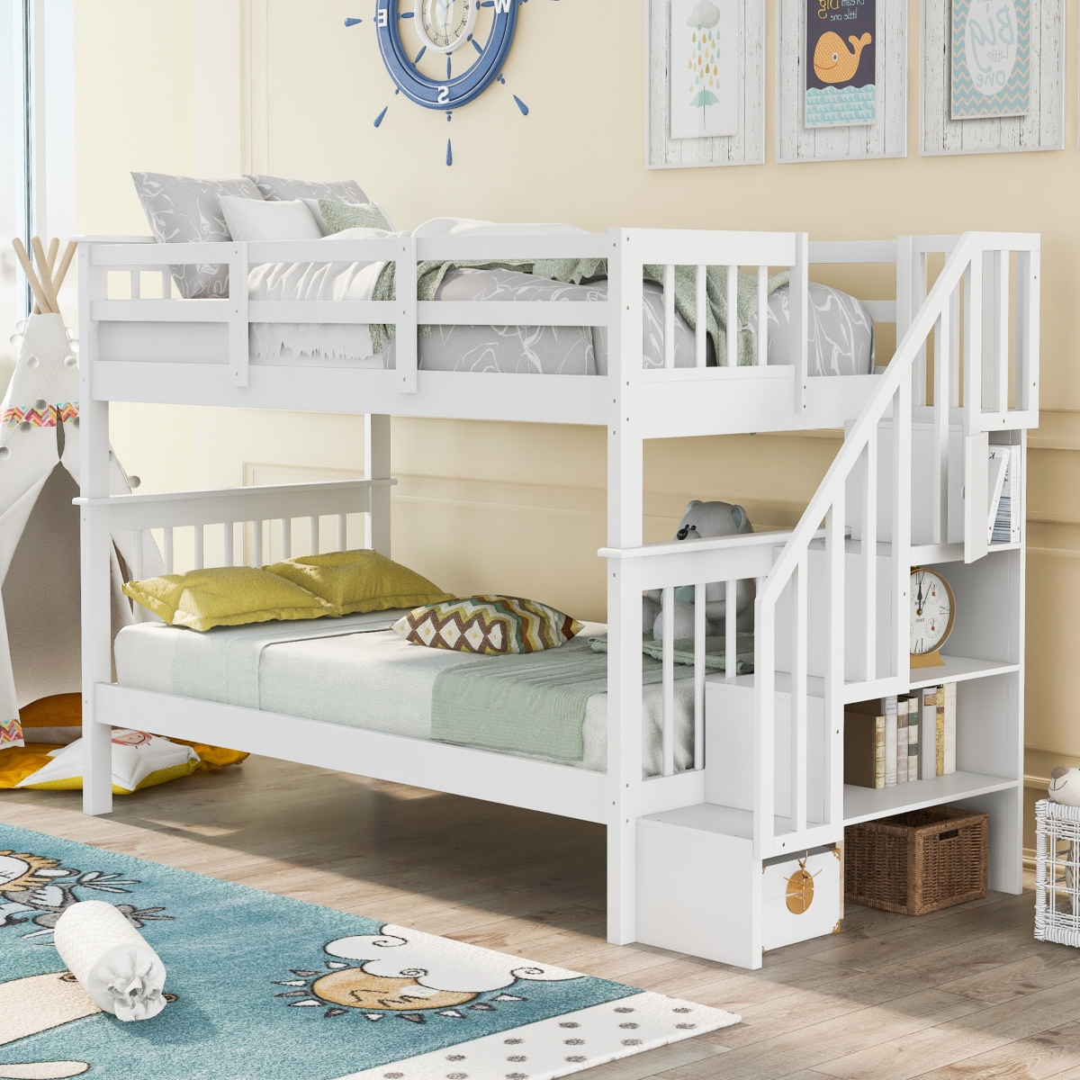Click here for Streamdale Twin-Over-Twin Bunk Bed with Storage an... prices