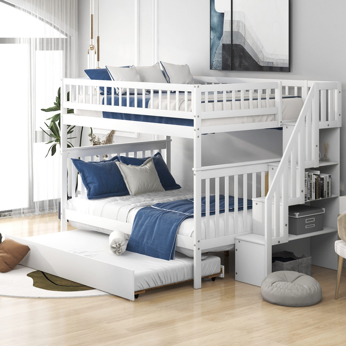 Click here for Streamdale Full Over Full Bunk Bed With Trundle An... prices